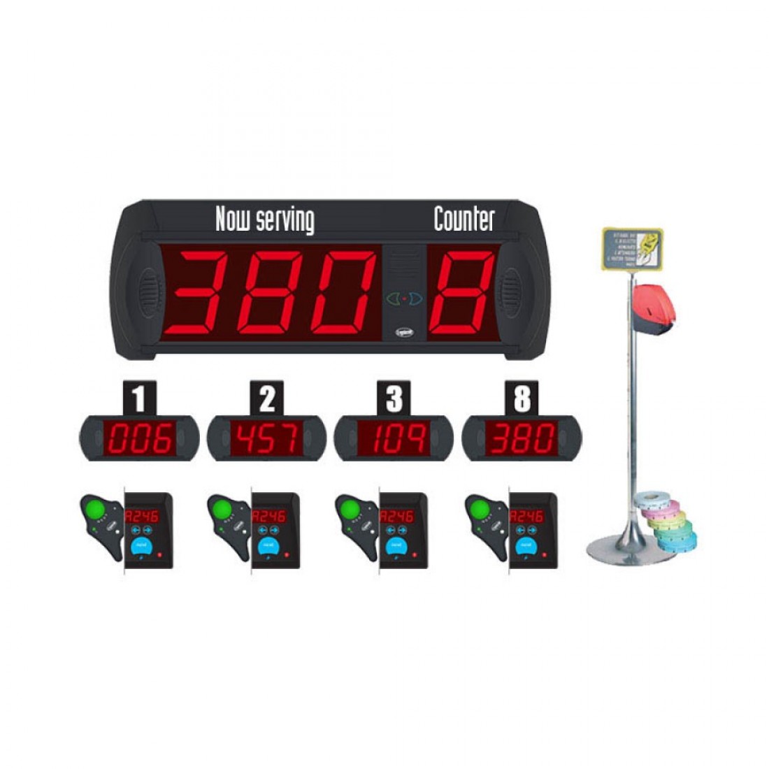 Dispenser for priority number.